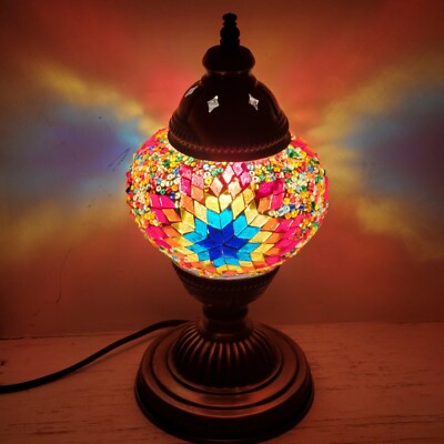 Authentic Turkish Moroccan Glass Sultan Table Lamp Tiffany Style Set 2 ...