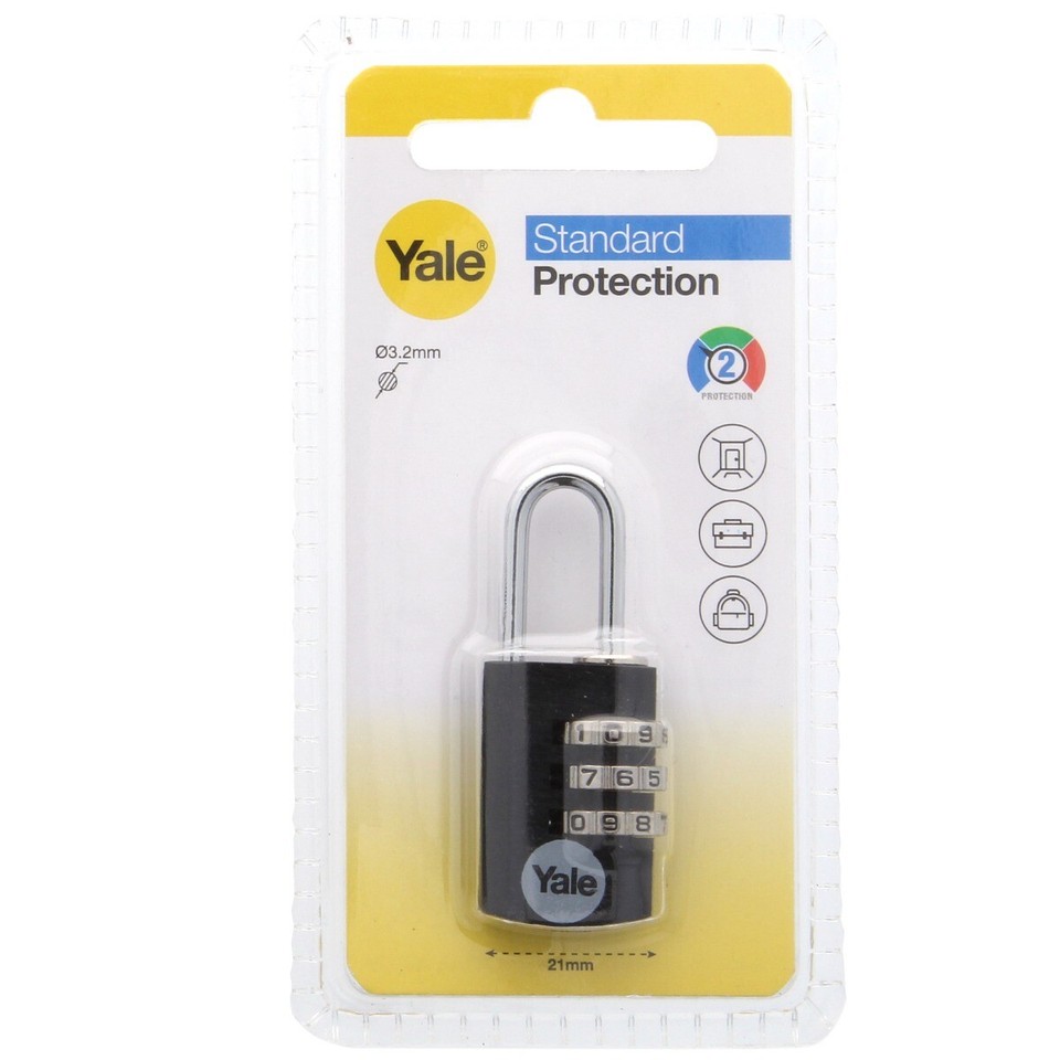 YALE COMBINATION PADLOCK 3 Digit School Gym Locker Toolbox Code ...