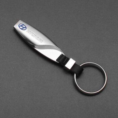 Hyundai Metal and Leather Car Key Ring, Key Chain | eBay
