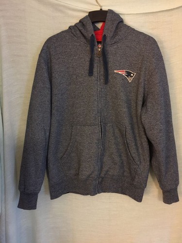 NFL Pro Line Patriots Gray Winter Jacket Hooded Coat Full Zipper Size ...