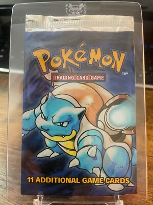 1999 Pokemon Base Set Booster Pack Wrapper EMPTY Blastoise - Opened ...