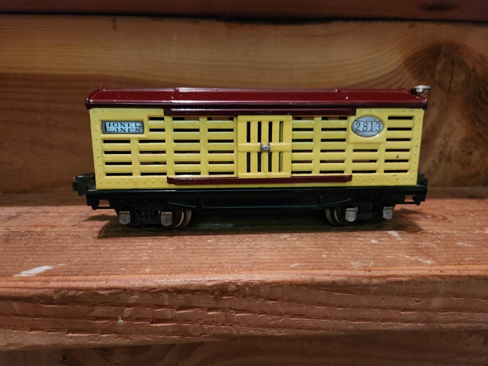Lionel Prewar O Gauge Cream & Maroon Cattle Car With Orginal Box | eBay