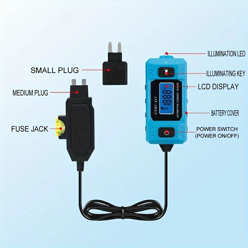 Car Circuit Tester Fuse Voltmeter Ammeter 12V Automotive Current ...
