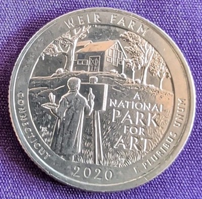 2020 W WEIR FARM CONNECTICUT WEST POINT MINT QUARTER V75 PRIVY MARK ...