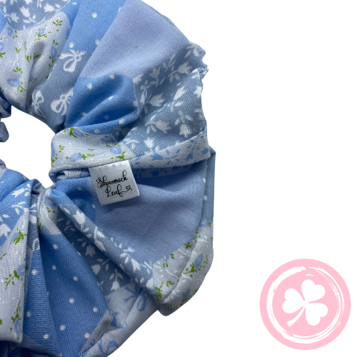 Blue Patchwork Floral Light Cotton XL Scrunchie ~ 90s fashion ...