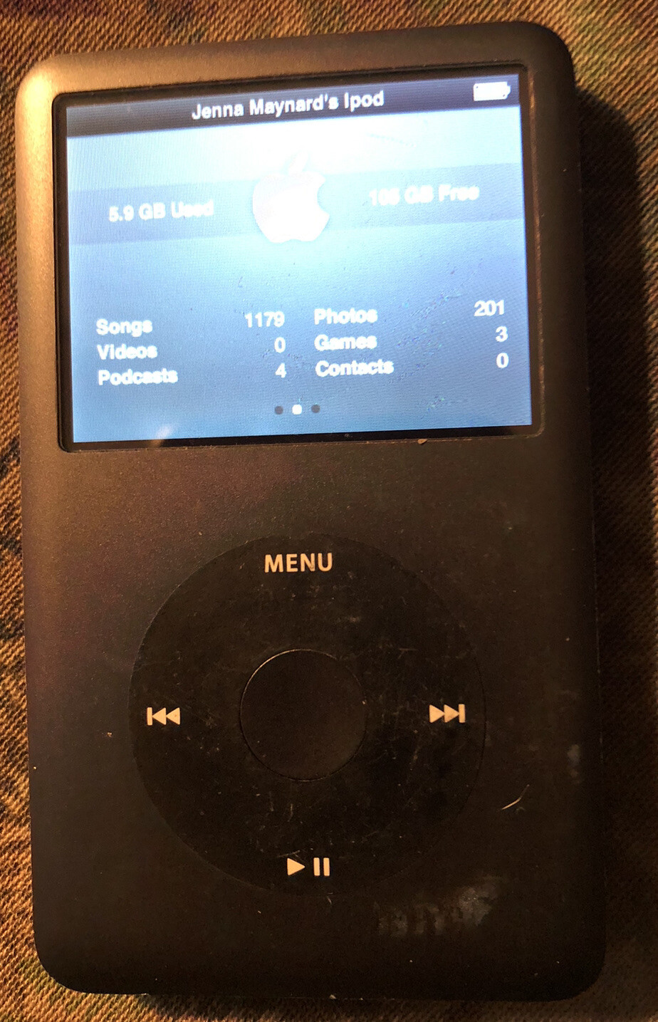 Apple iPod Classic 6th Gen Silver (120 GB) A1238 Very Good Used 1179 ...