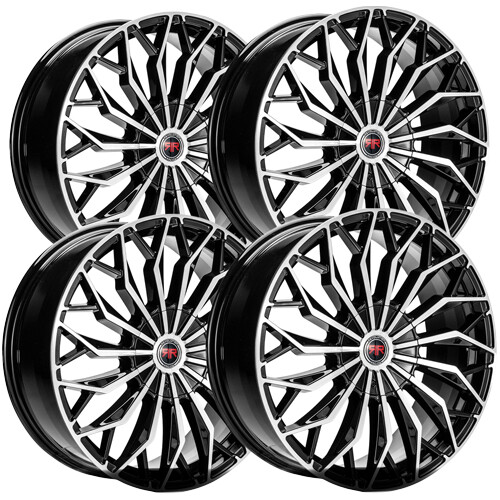 (Set-4) Revolution Racing R27 18x8 5x100/5x115 +40mm Black/Machined ...