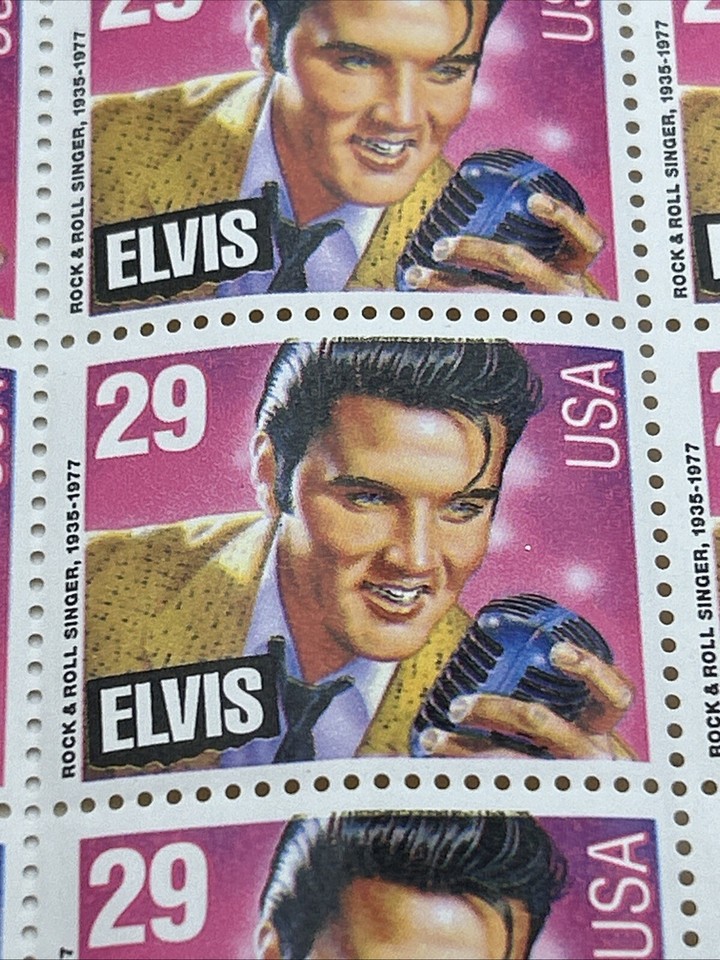 Sheet Of Forty 29 Cent Elvis Presley Stamps 1992 Vintage | eBay