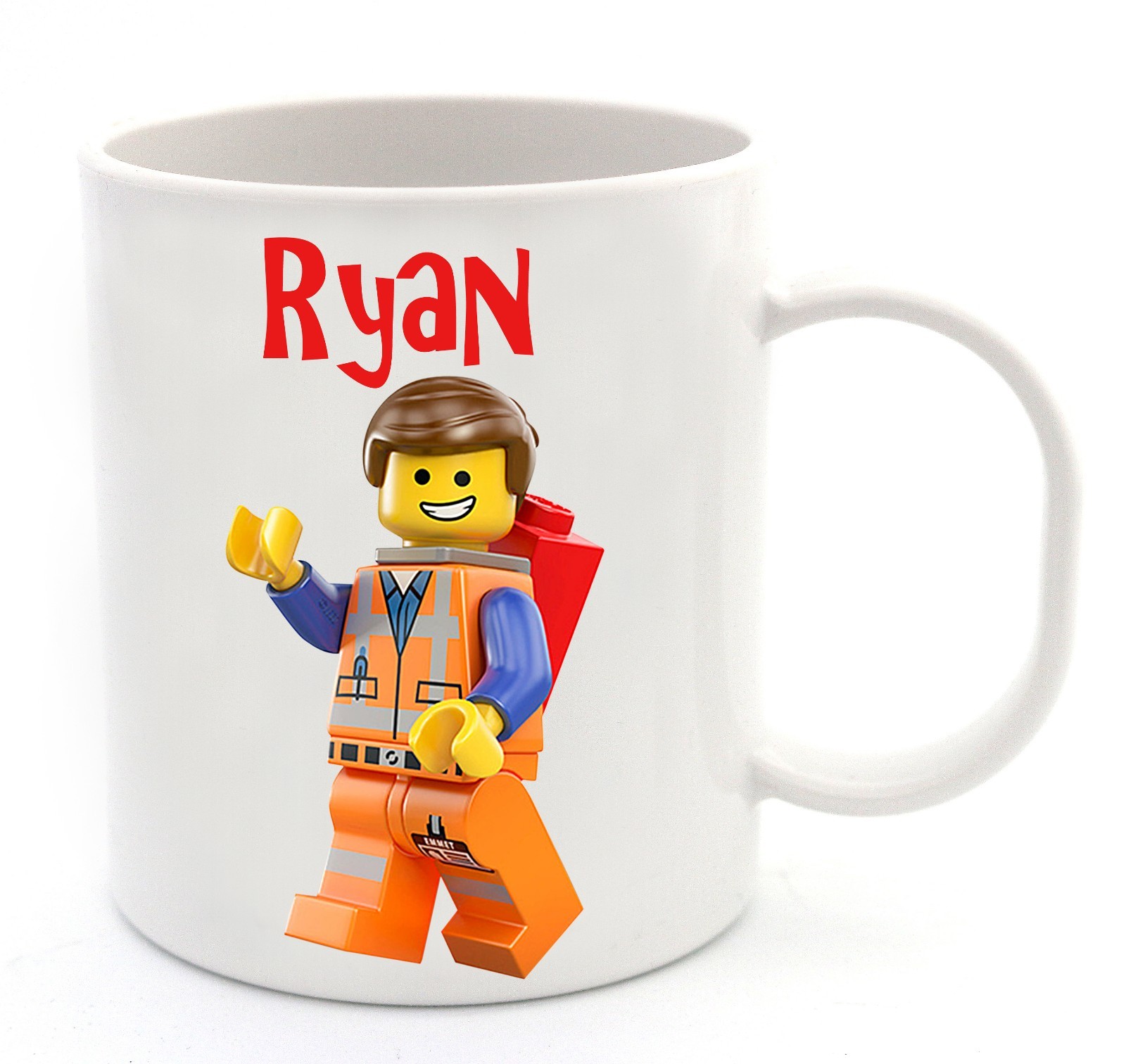 Personalised Kids Lego Design Plastic Cup Mug Fun Birthday Boy ...