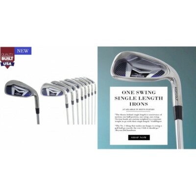 AGXGOLF Mens SAME LENGTH Irons Set 3-9i + PW w/Steel Shafts Choose Size ...