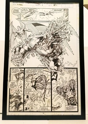 X-Men #1 pg. 14 Colossus Jim Lee 11x17 FRAMED Original Art Poster ...