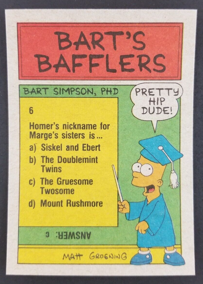 Simpsons 1990 TV Show Cartoon Topps Card #59 (NM) | eBay