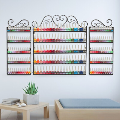 3/5/6 Tier Nail Polish Display Wall Rack Metal Organizer Fit Up To 120 ...