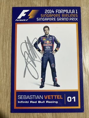 F1 Sebastian Vettel Red Bull Signed Autograph Card Singapore Grand Prix ...