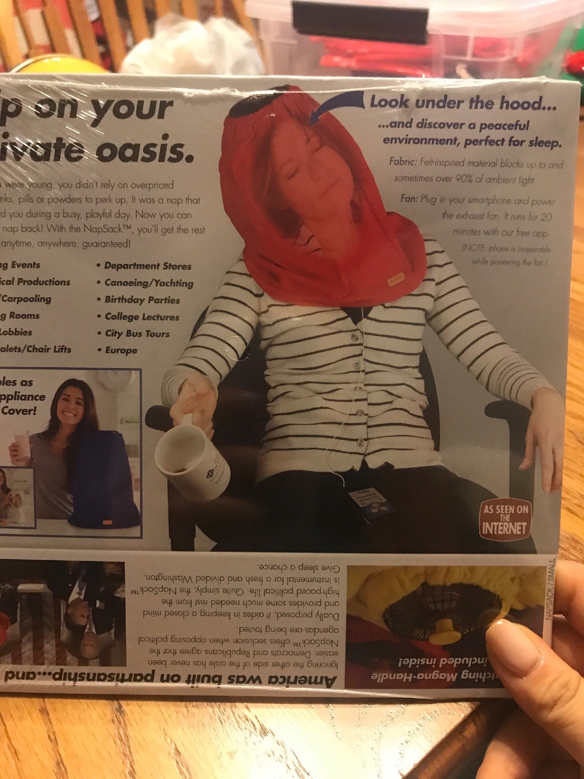 Prank Gift Box Nap Sack Sleep Hood- Wrap Your Real Gift in a Funny Joke ...