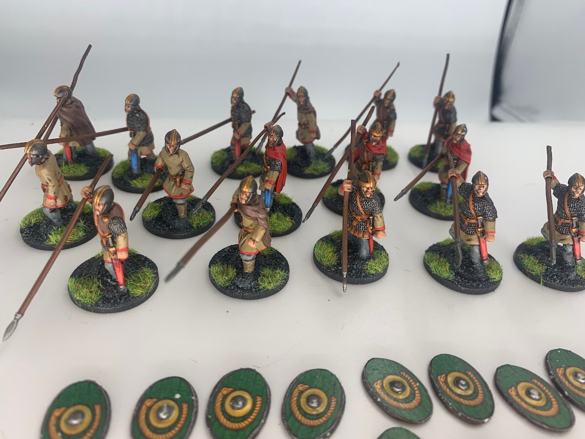 Anglo-Saxon warband, infantry 28mm, with shields, pro-painted. | eBay UK