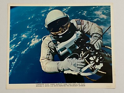 Captioned NASA Gemini 4 Picture of Edward White Spacewalk vintage | eBay