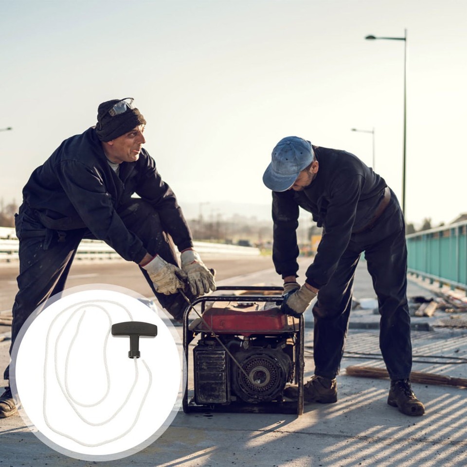 4 Sets Pull Cord Starter Rope with Handle Grip for Gas Engine Lawn ...