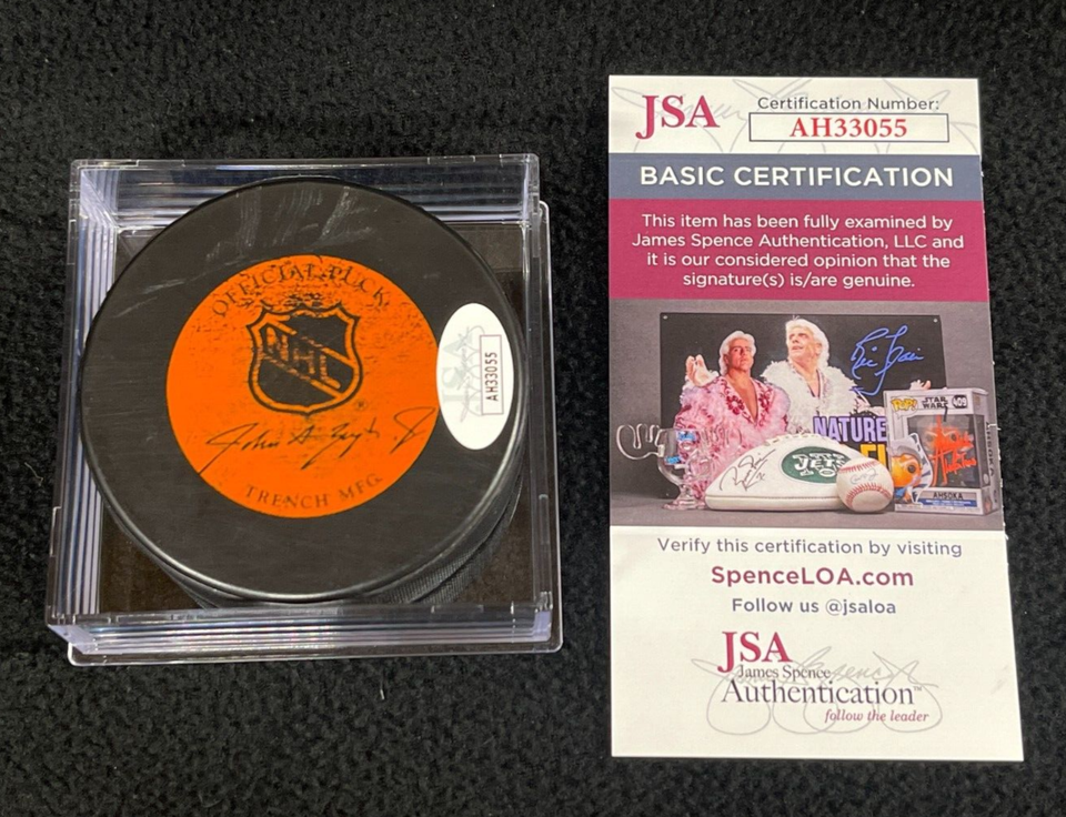 Bob Probert Signed Detroit Red Wings Official Game Puck JSA COA AH33055 ...