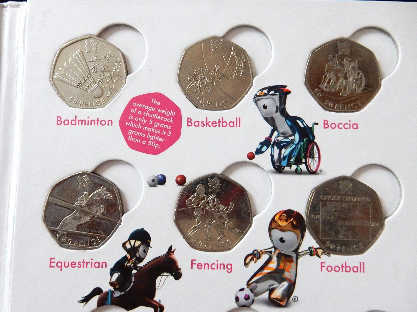 FULL Official London 2012 Olympic 50p Coin Collection Album + Completer ...