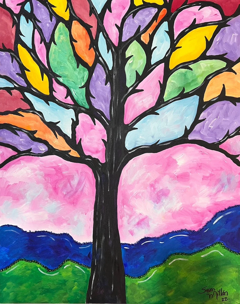 Easy Abstract Tree Painting