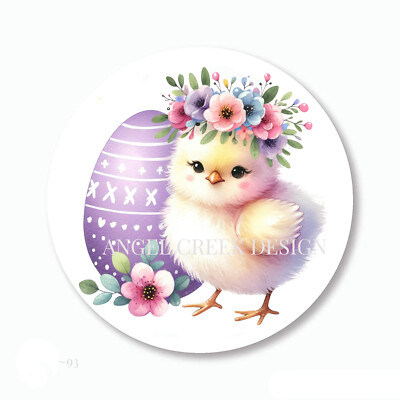 LAVENDER EASTER EGG EASTER CHICK ENVELOPE SEALS STICKERS LABELS PARTY ...