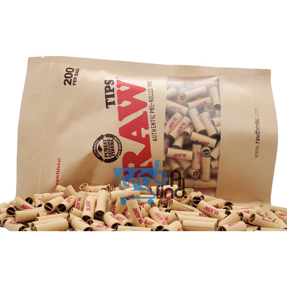 RAW Natural Unrefined Pre-Rolled Filter Tips - 1 Bag of 200 Tips ...