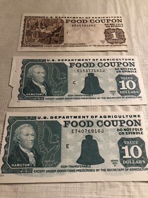 USDA Food Stamps Notes Vintage paper old Coupons Tens One | eBay