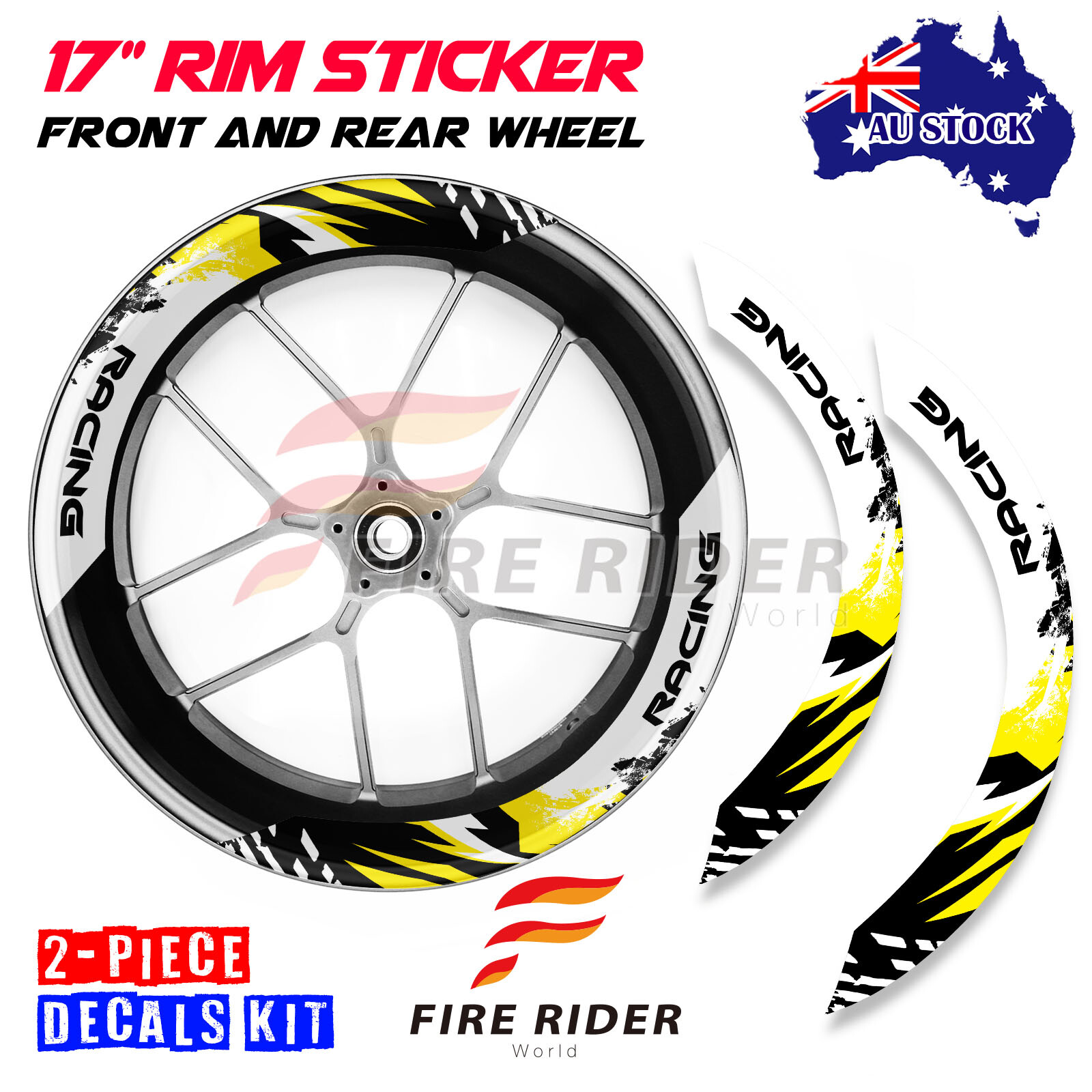Yellow S05 17" Wheel Sticker Rim Decal Stripes AU For DORSODURO 1200 ...