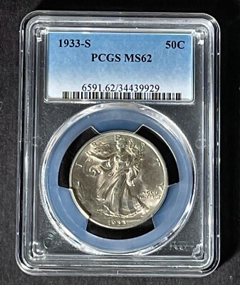 Uncirculated 1933 S Walking Liberty Half Dollar 50C PCGS MS 62 | eBay