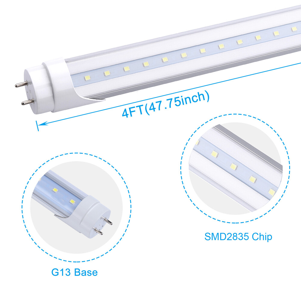 T8 4FT G13 Bi Pin Led Tube Light 4' Led Bulbs 18W 2 Pin Led Shop Light ...