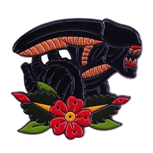 Xenomorph Alien Aliens Black Flower 1.4" Lapel Enamel Pin @ US SELLER ...