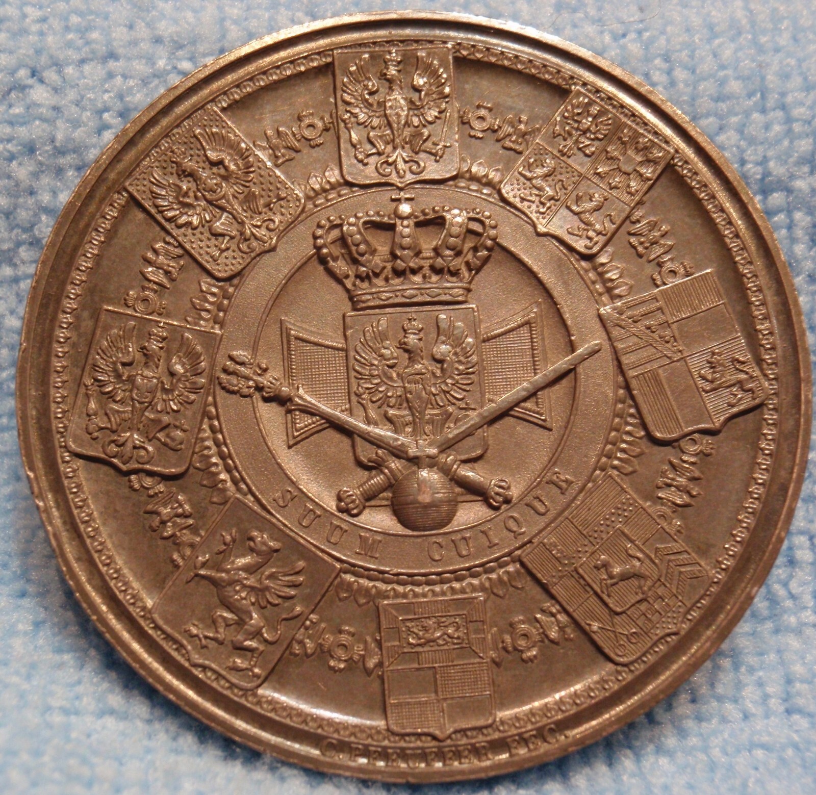 1861 German States Prussia Wilhelm I Silver Coronation Medal Marienburg ...