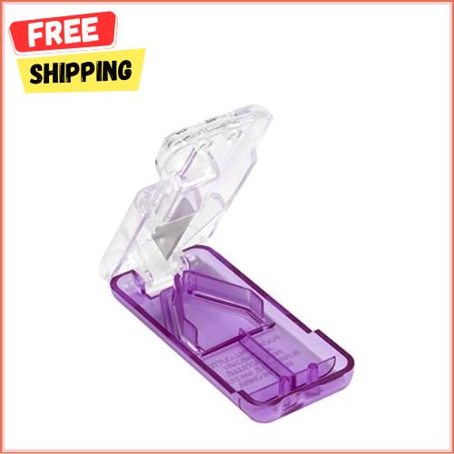 Pill Cutter and Splitter Stainless Steel Blade with Dispenser Cuts ...