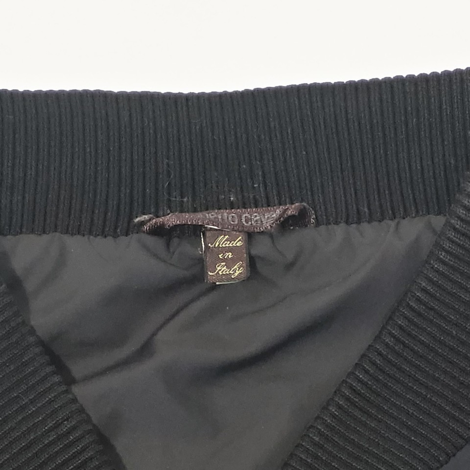 Roberto Cavalli Men's Print Bomber Jacket Faux Snakeskin Trim Italy 50 ...