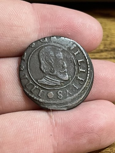 ATTRACTIVE 1664 16 Maravedis Spanish Colonial Old Coin Madrid Mint ...