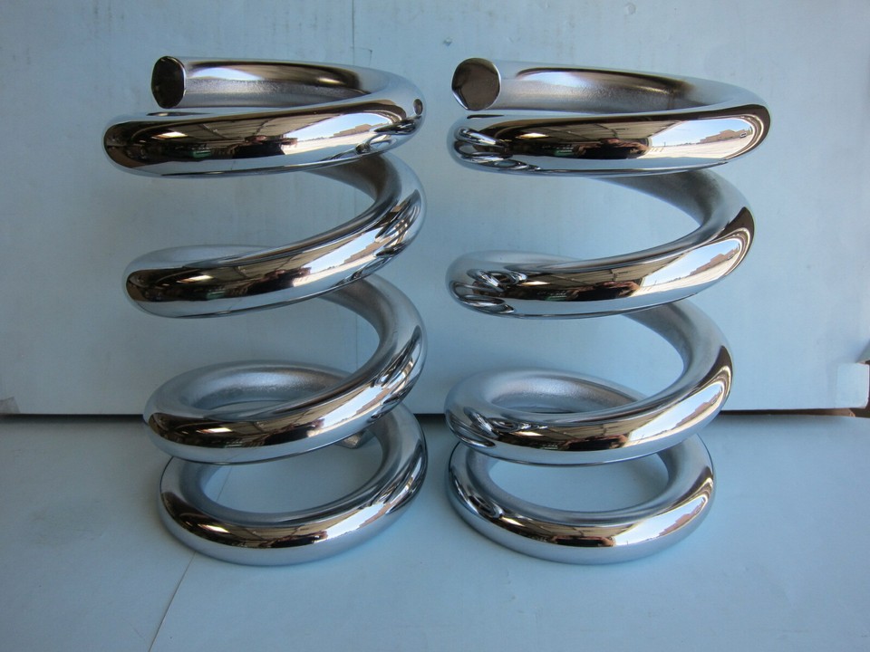 2 Ton Coils Spring Precut One Side Flat Chrome A Pair | Lowrider ...