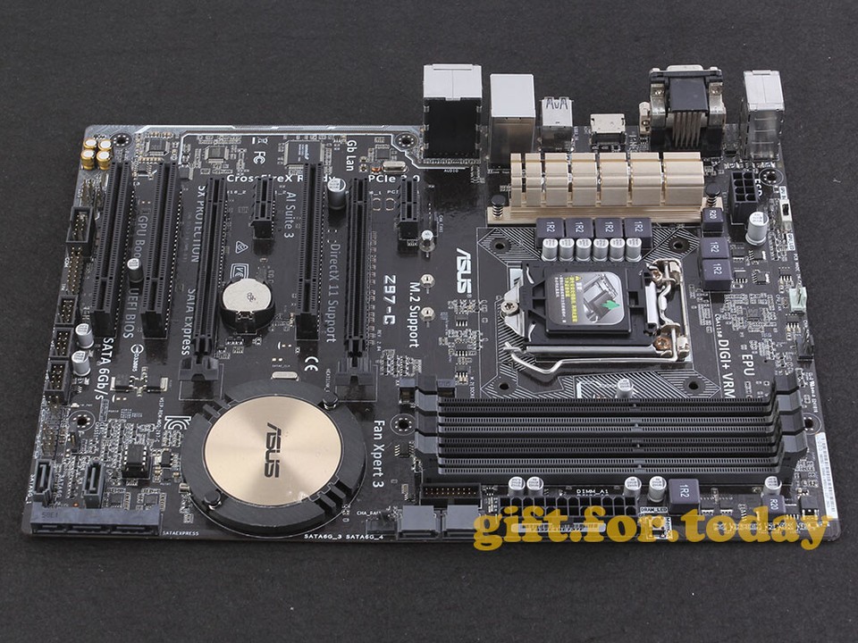 ASUS Z97-C LGA 1150 Intel Z97 HDMI USB3.0 VGA DVI Motherboard With I/O ...