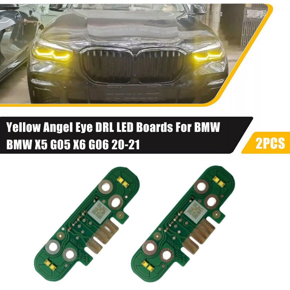 Pair Yellow DRL Angel Eye Boards For 2020 2021 BMW X5 G05 X6 G06 LED ...