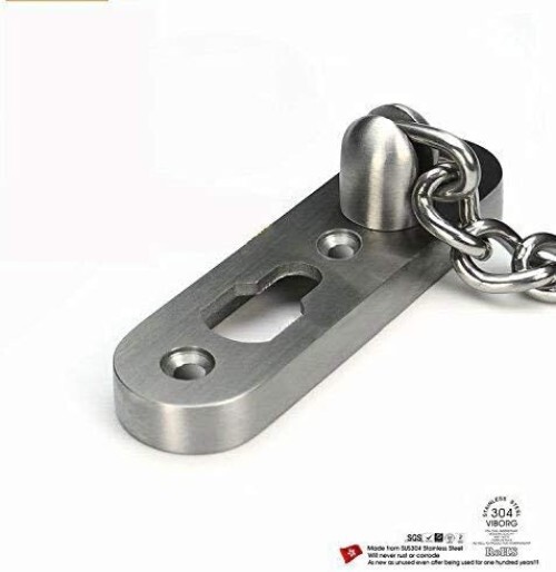 Extra-Thick Stainless Steel Door Chain Lock - Heavy Duty Security Guard ...