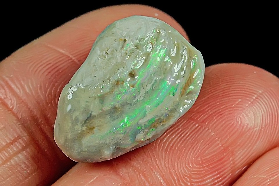 7Ct Natural Australian Lightning Ridge Black Opal Facet Rough Specimen ...