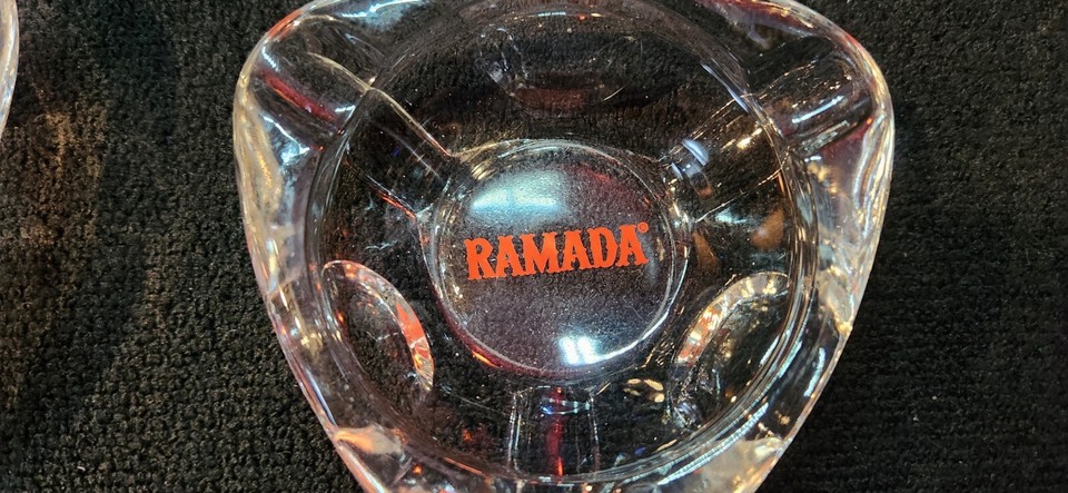 Vintage Ramada Inn Triangle Shaped Clear Glass Ashtrays- Set Of 2 | eBay