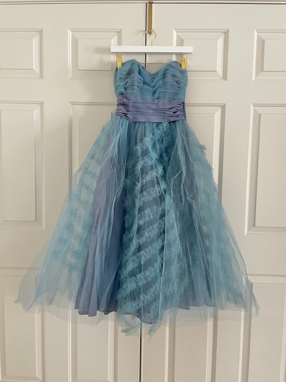 1950’s Cotillion Originals Blue And Purple Tulle Prom… - Gem