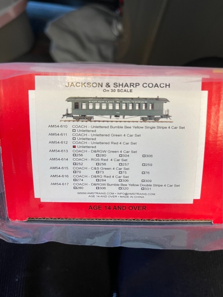 Accucraft trains On30 Jackson & Sharp Coach (RED) | eBay