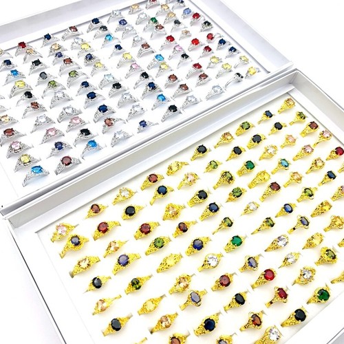 20pcs/set Silver/Gold Rings For Women Zircon Stone Fashion Jewellery ...