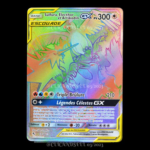 carte Pokémon Sulfura, Électhor et Artikodin GX 69/68 #2 SL11.5 ...