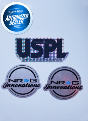 2X NRG Brushed Aluminum Circle Logo Sticker Decals + USPL Prismatic ...