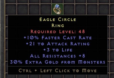 Diablo 2 Resurrected D2R NON-LADDER 10% FCR All Res Extra Gold Rare ...