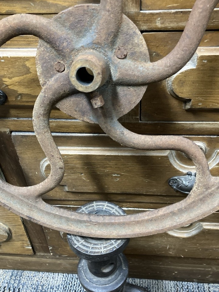 FLYWHEEL 17" + ratchet BLACKSMITH FORGE vintage cast iron steampunk ...