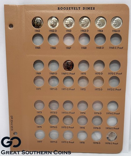 1962 to 1978-S Roosevelt Dime Page, Collection Starter, Needs Many ...
